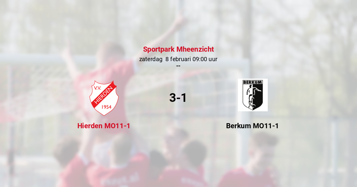 Hierden MO11-1 tegen Berkum MO11-1 op zaterdag 8 februari 2020 | v.v. Hierden